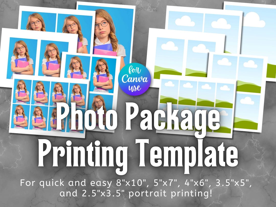 Printable Photo Package Template | DIY Photo Sizes (digital Download ...
