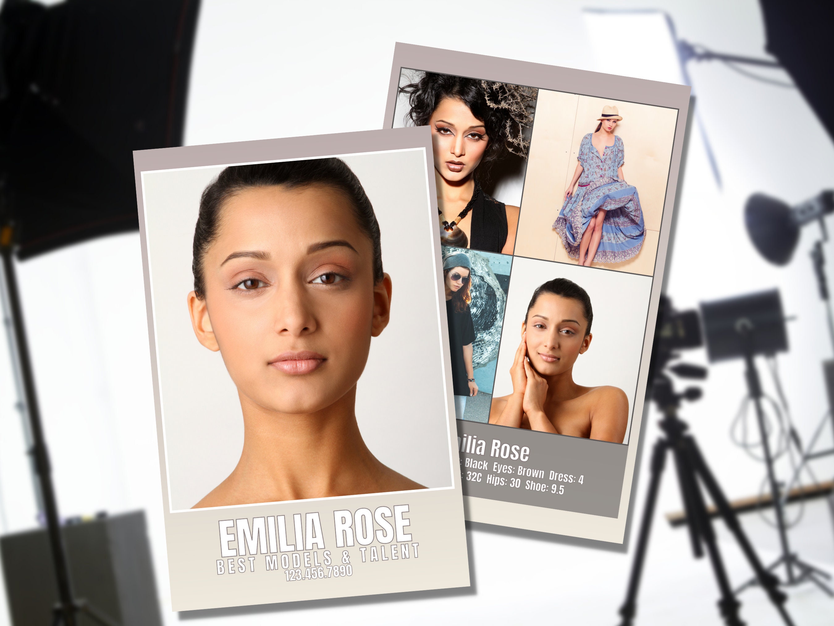 Chic Comp Card Template for Models / Actors - Put Your Best Face ...
