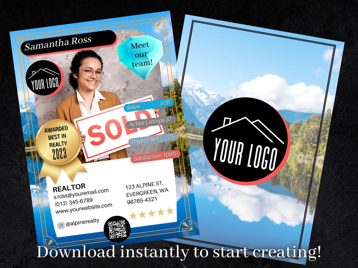 Fun Unique Business Trading Card Game Template for Real Estate - Etsy