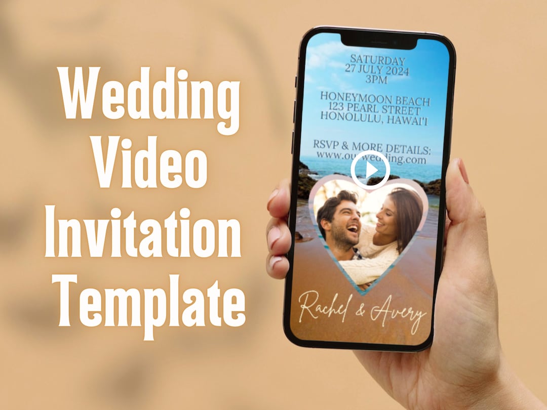 Wedding Invitation Video Template Personalize for Save the Date and ...