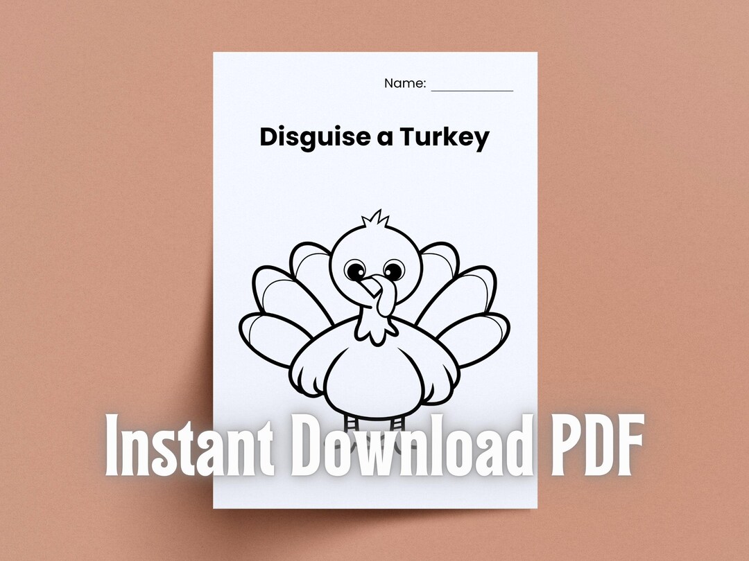 Disguise a Turkey - Printable Kids Art Project for Thanksgiving (8.5" X ...
