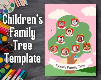 Kids' Family Apple Tree Template for Printable Children's Decor and ...
