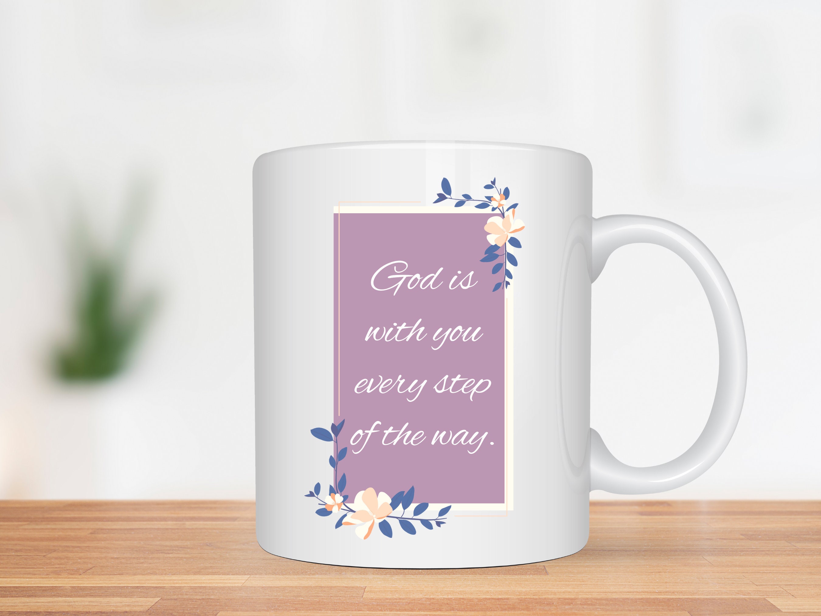 Motivational Faith PNG With Flowers - "god is With You Every Step of ...