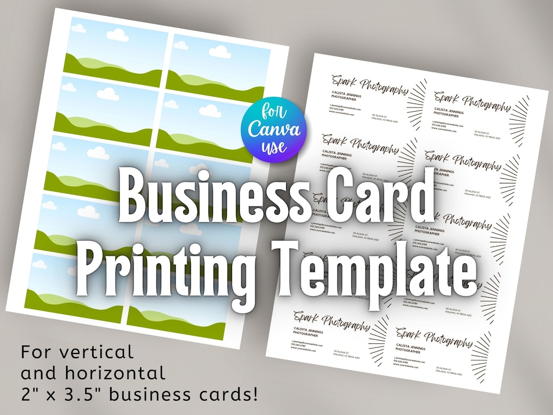 Printable 2" X 3.5" Business Card Template | DIY Professional Cards ...