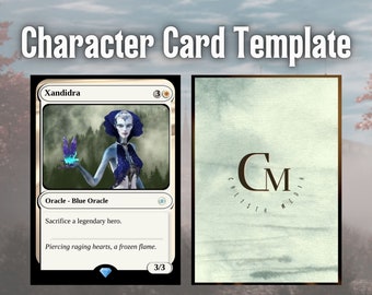 RPG Character Trading Card Game Template - Etsy