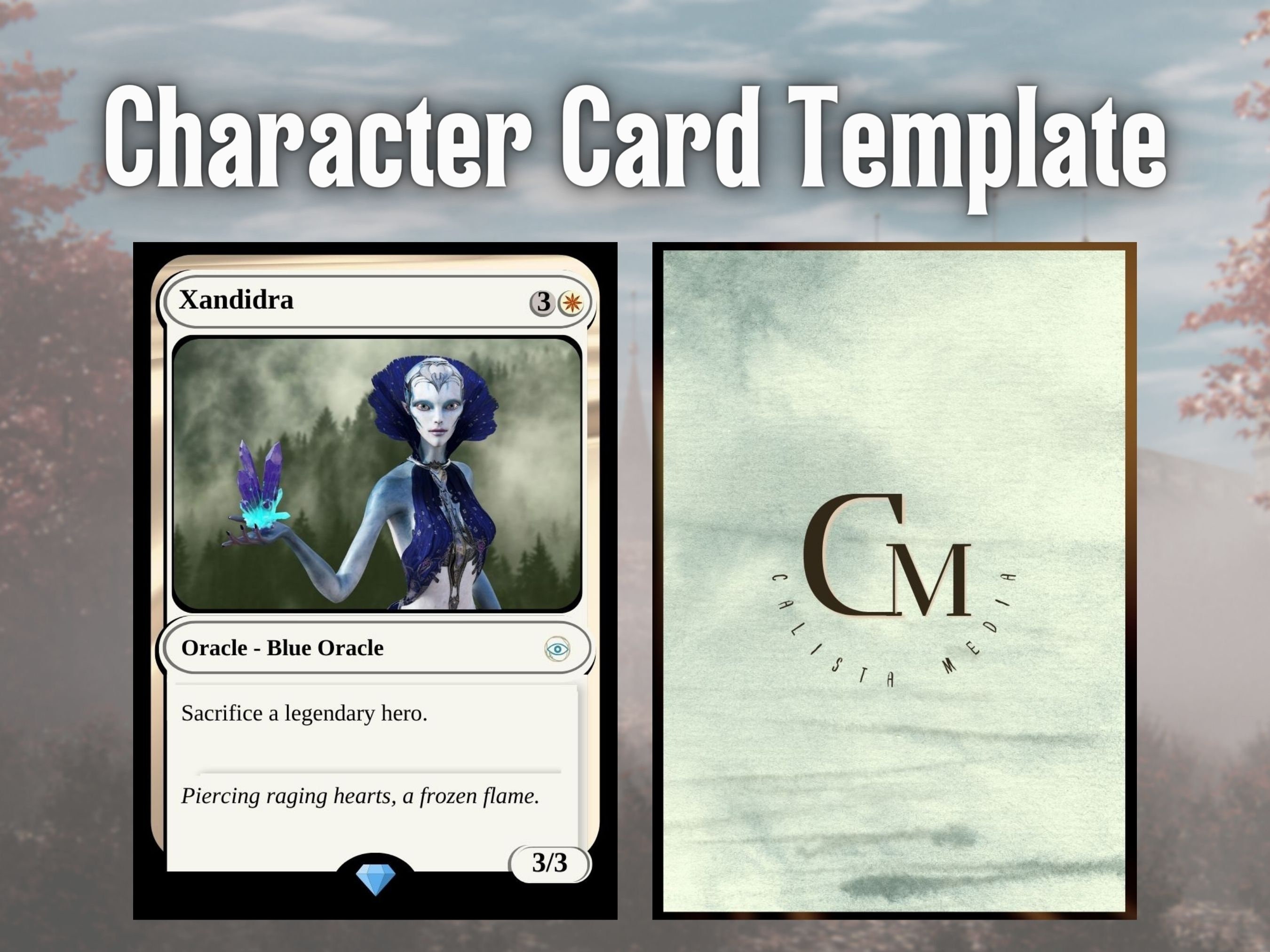 Rpg Magic Character Trading Card Game Template Etsy
