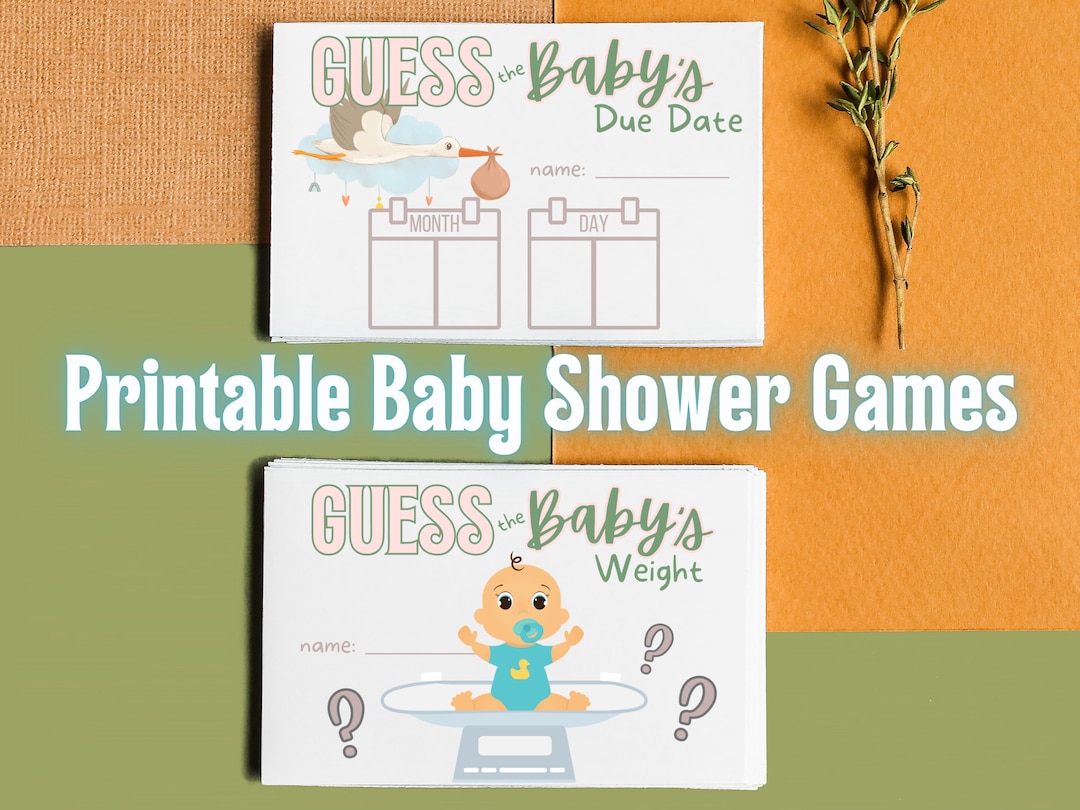 Printable Baby Shower Guessing Games - Guess the Baby's Weight & Guess ...
