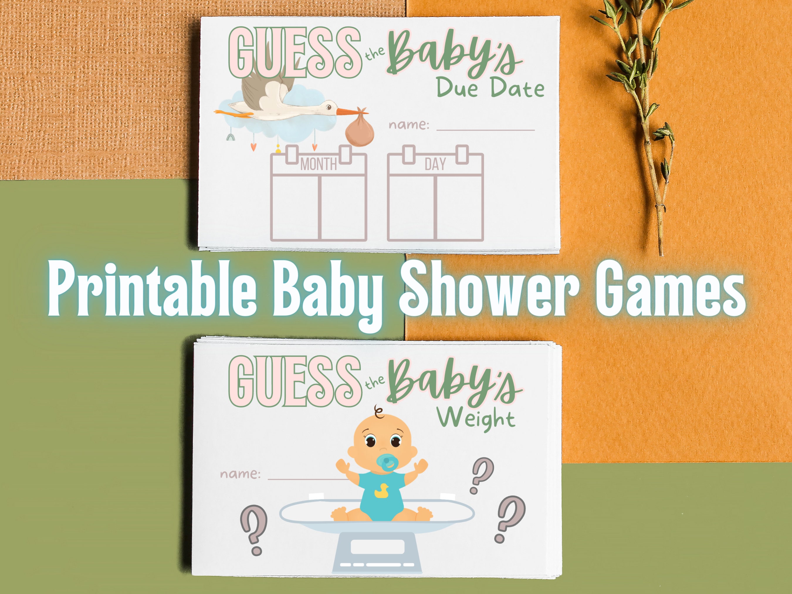 Printable Baby Shower Guessing Games - Guess the Baby's Weight & Guess ...