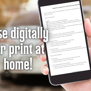 Used Car Inspection & Test Drive Checklist - Printable PDF - A4 and 8.5 ...