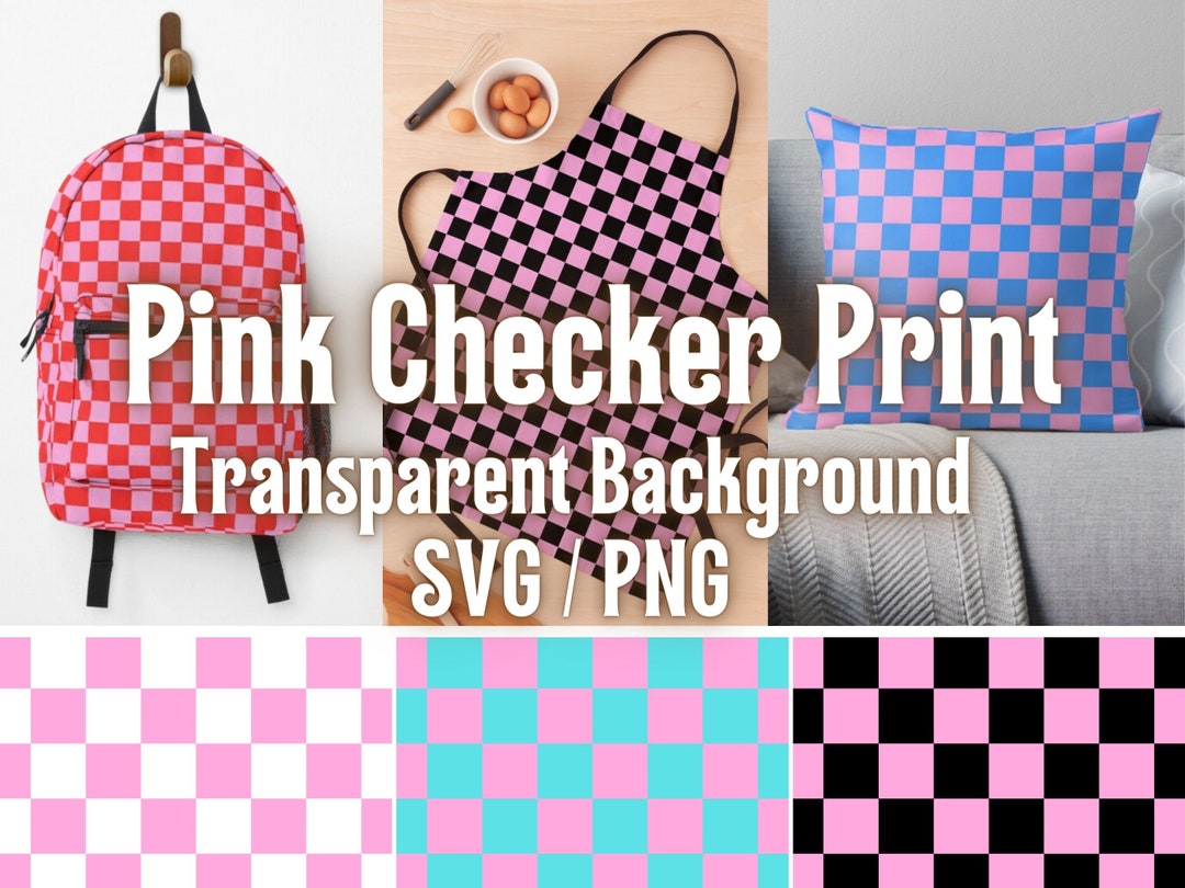Pink Checker Print Seamless Pattern - Repeat Design - Transparent ...