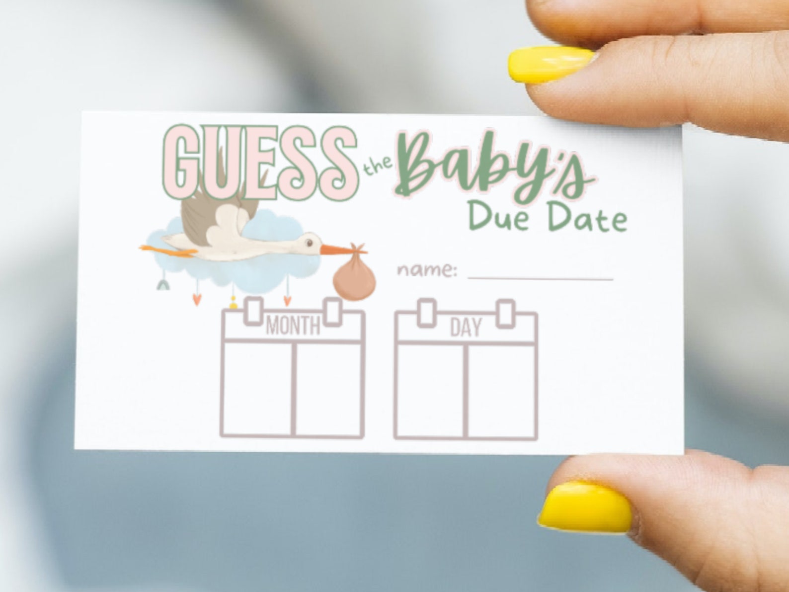 Printable Baby Shower Game - Guess the Baby's Due Date - Fun Guessing ...