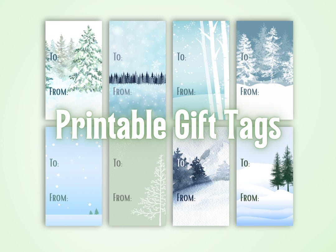 Printable Winter Trees Gift Tags - Instant Download PDF - Etsy