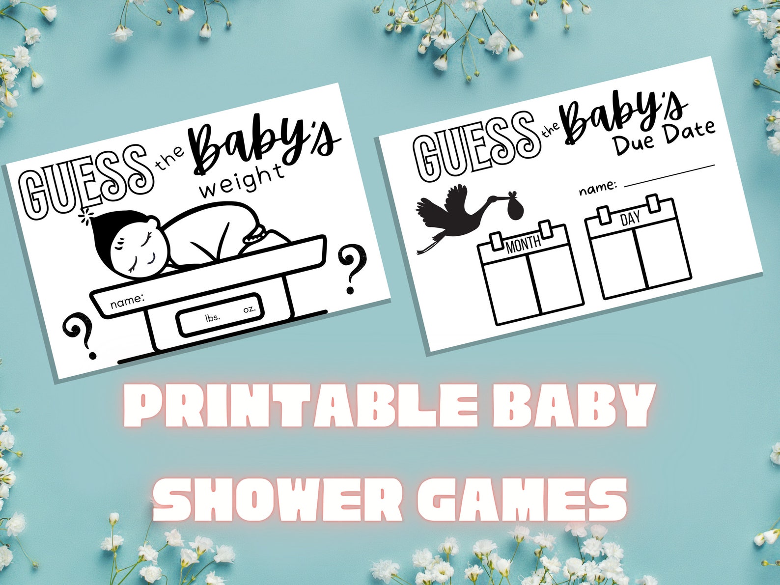 Printable Baby Shower Guessing Games Guess the Baby's - Etsy