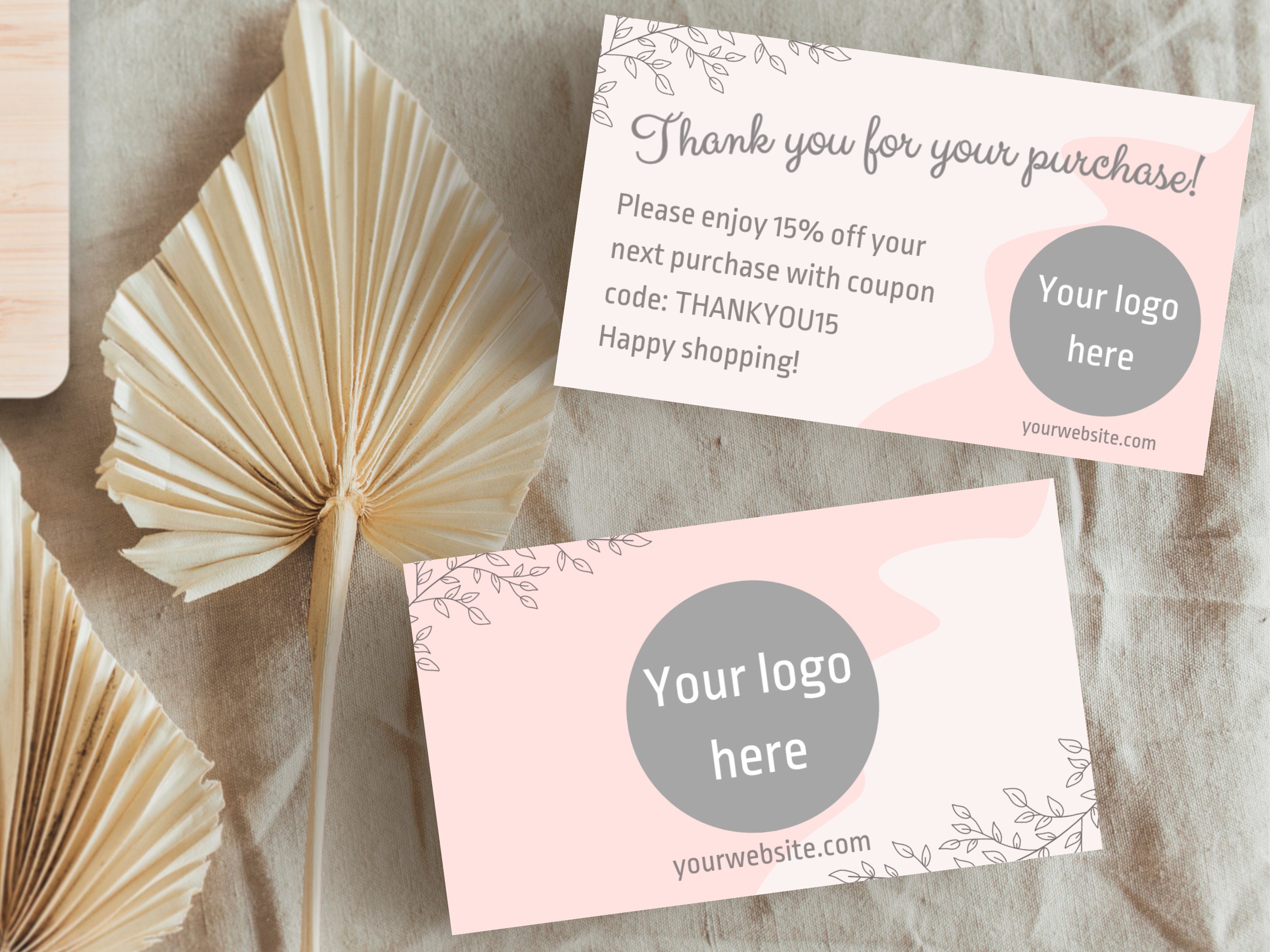 Editable Thank You Discount Card Template for Small Business Owners ...