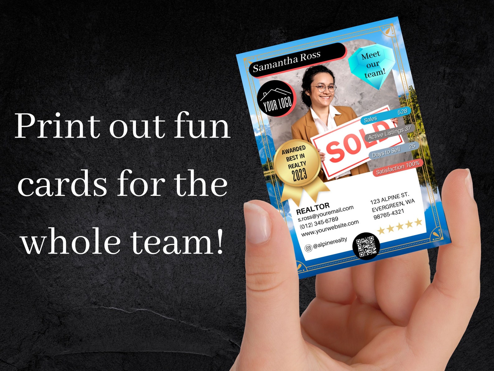 Fun Unique Business Trading Card Game Template for Real Estate - Etsy