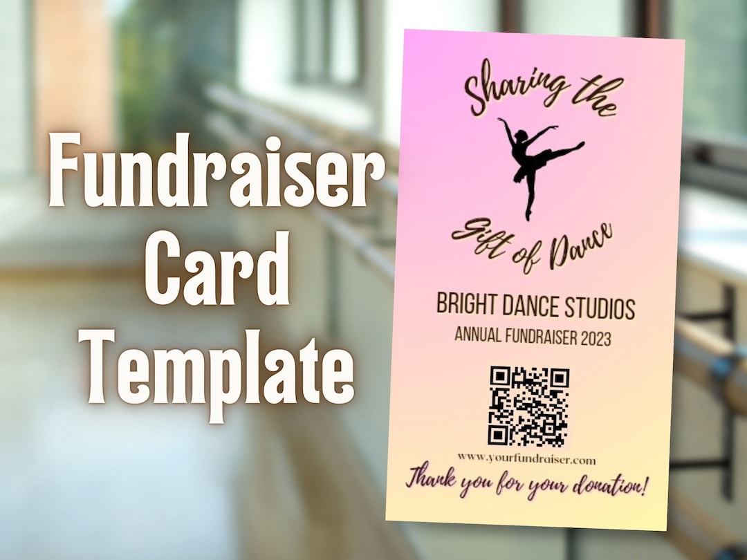 Dance School Fundraiser Card Template With QR Code - Etsy