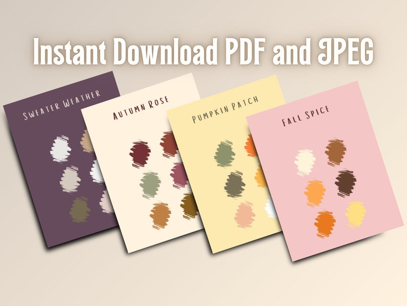 28 Fall Colors 4 Cozy Hex Code Palettes Instant Download PDF and JPEG ...