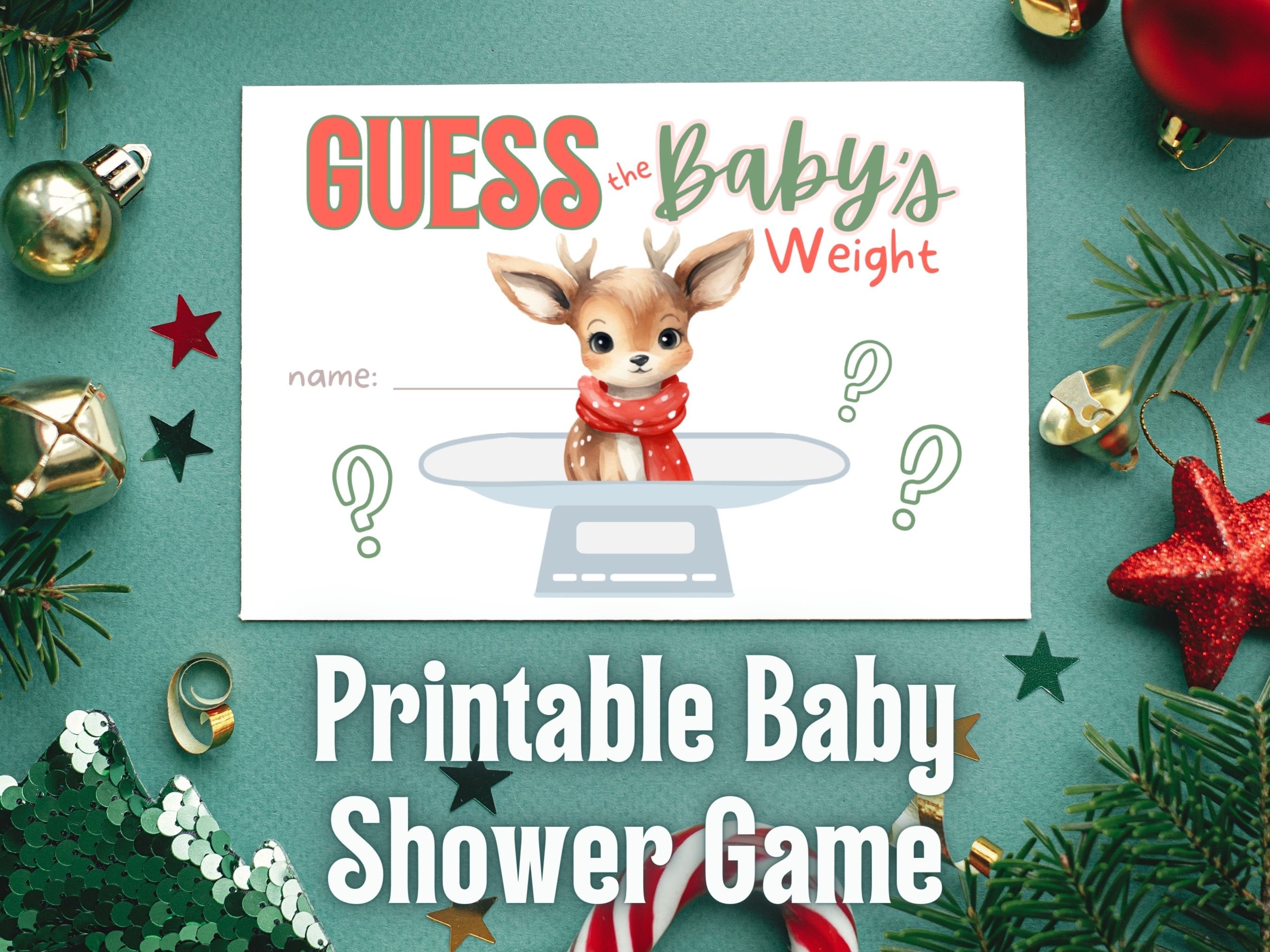Printable Baby Shower Game - Guess the Baby's Weight - Fun Game for ...