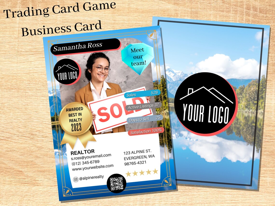 Fun Unique Business Trading Card Game Template for Real Estate - Etsy