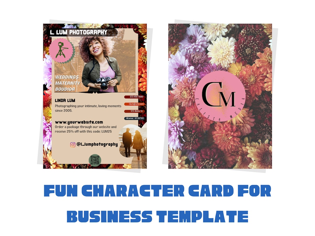 Memorable Business Card TCG Character Card Template - Etsy