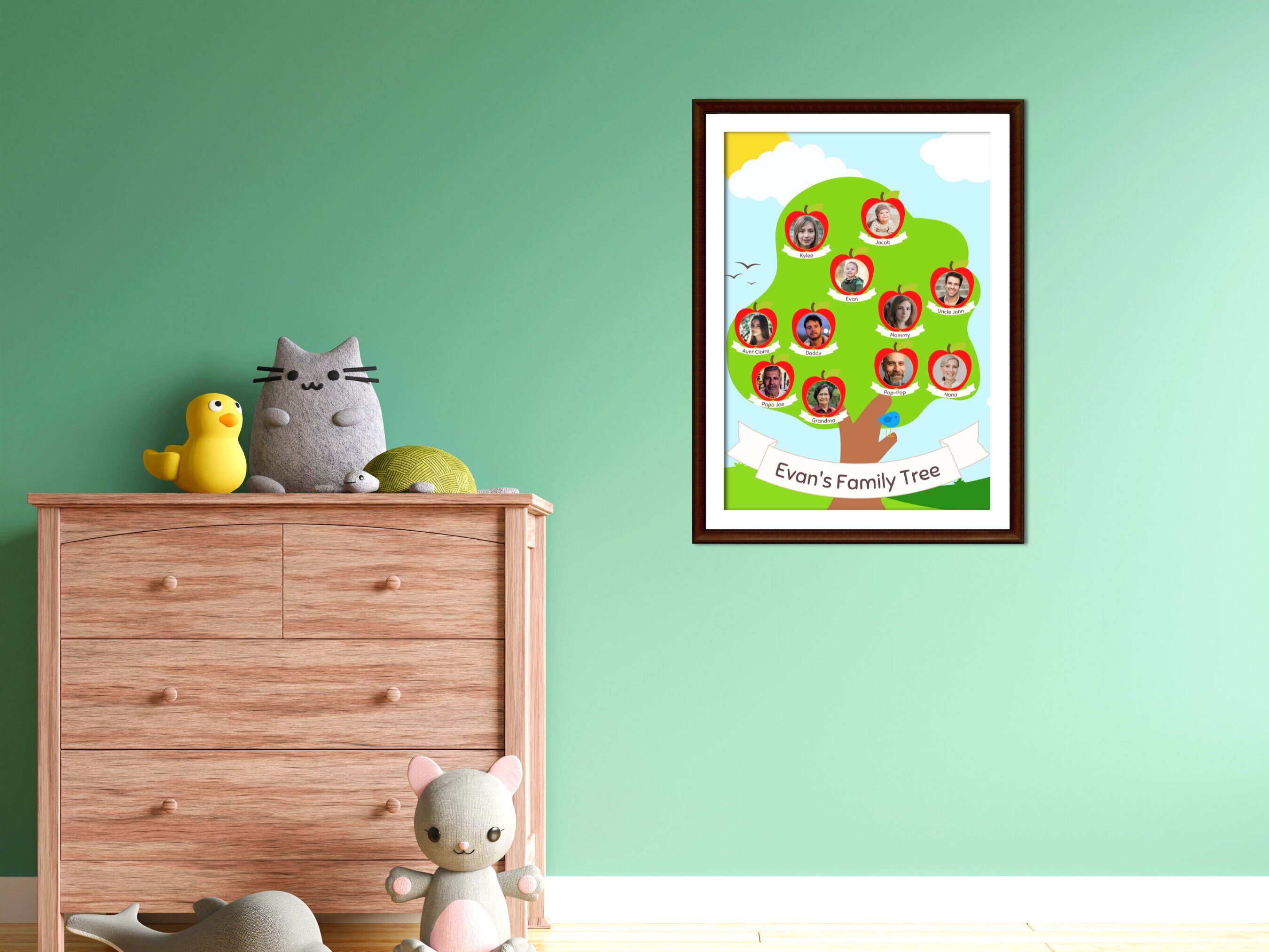Kids' Family Apple Tree Template for Printable Children's Decor and ...