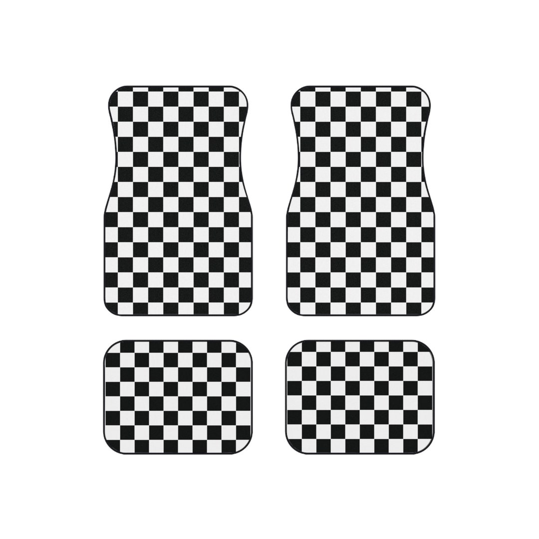 Black & White Car Mats, Checkered Car Floor Mats set of 4 - Etsy