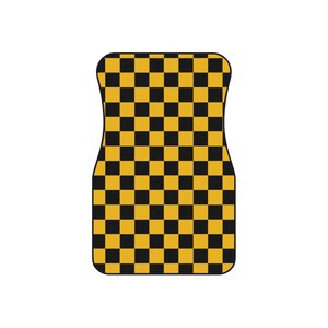 Black & Yellow Car Mats, Checkered Car Floor Mats (set of 4) - Etsy
