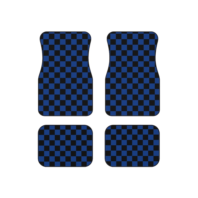 Black & Blue Car Mats, Checkered Car Floor Mats (set of 4) - Etsy