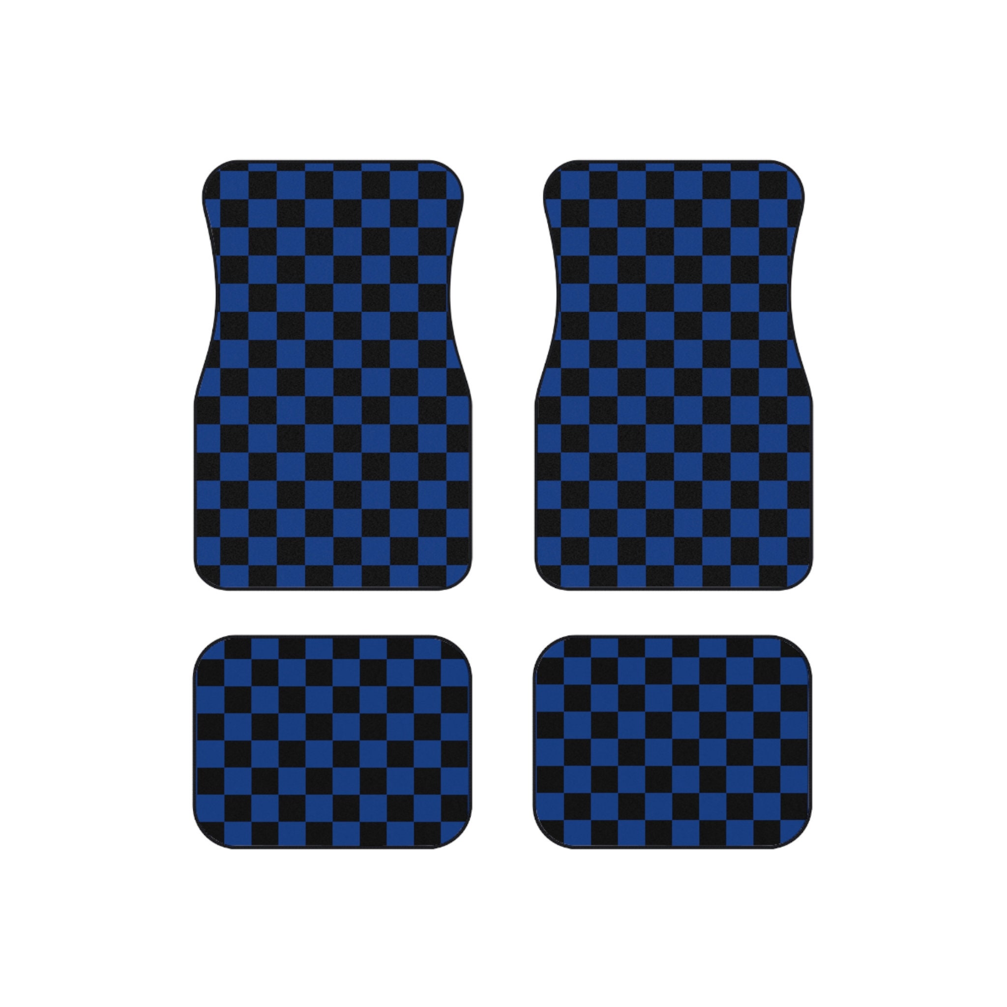 Black & Blue Car Mats, Checkered Car Floor Mats (set of 4) - Etsy