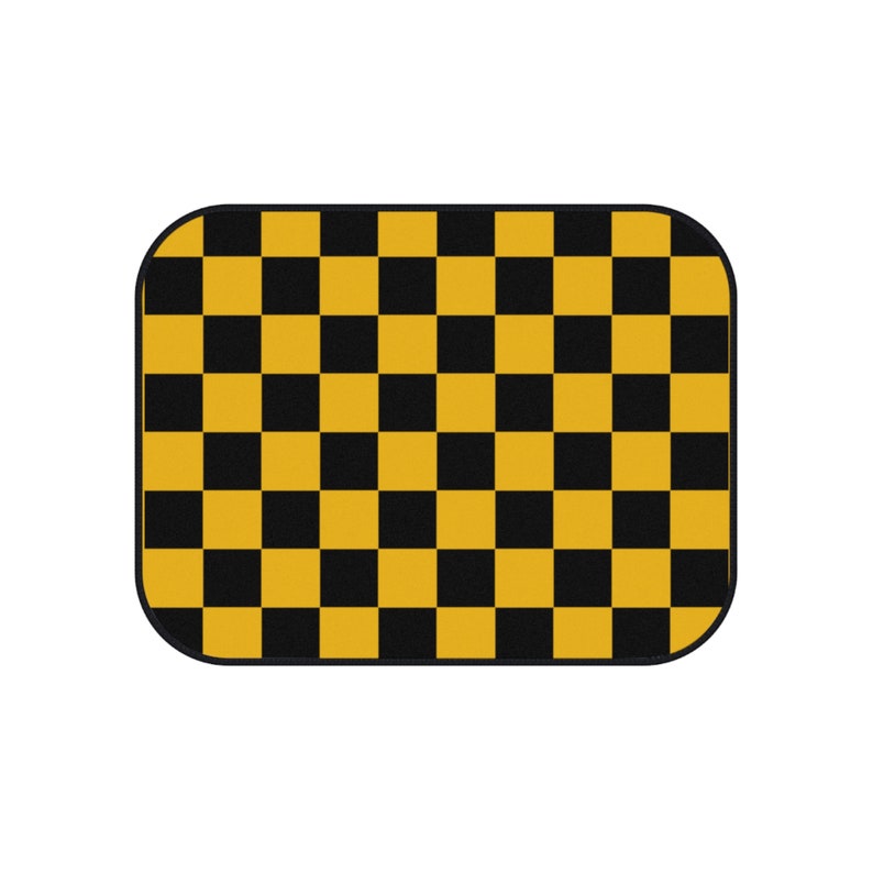 Black & Yellow Car Mats, Checkered Car Floor Mats (set of 4) - Etsy