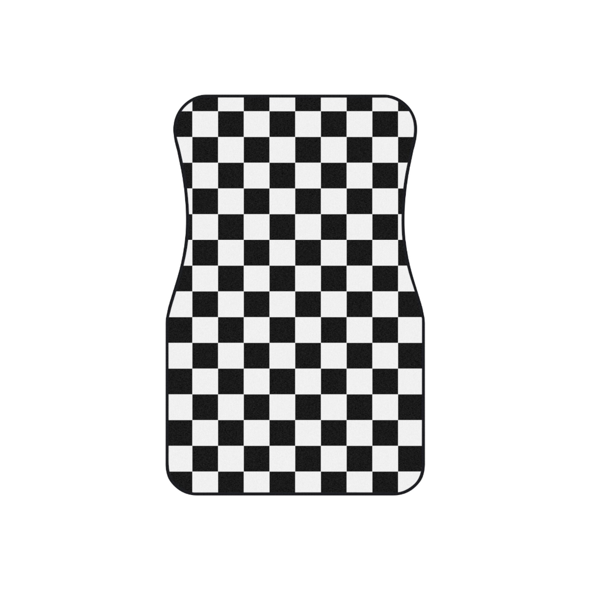 Black & White Car Mats, Checkered Car Floor Mats (2x Front) - Etsy