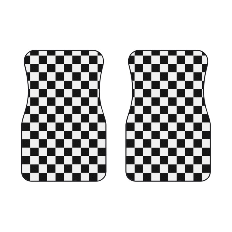 Black & White Car Mats, Checkered Car Floor Mats (2x Front) - Etsy