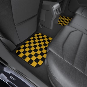 Black & Yellow Car Mats, Checkered Car Floor Mats (set of 4) - Etsy