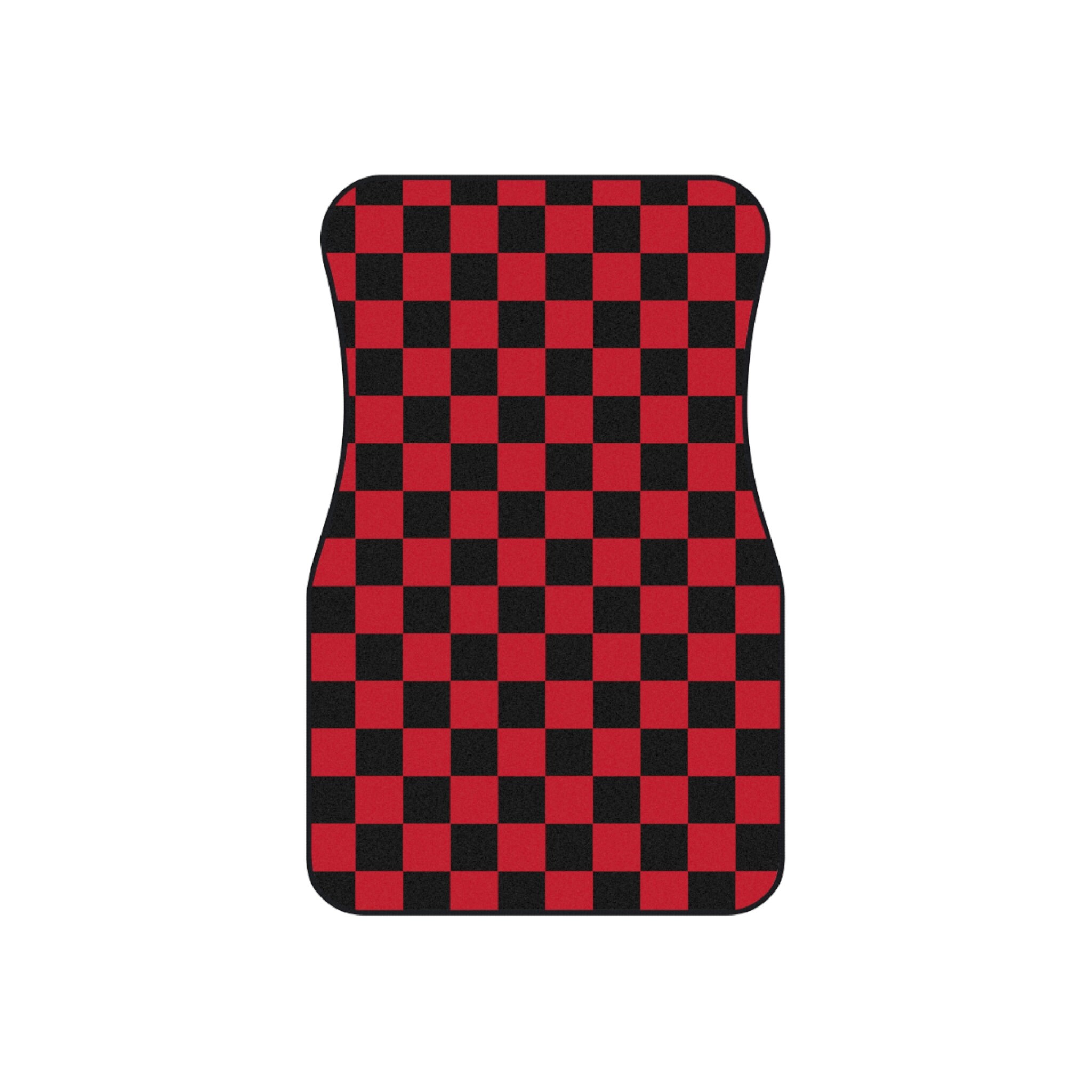 Black & Red Car Mats, Checkered Car Floor Mats (2x Front) - Etsy
