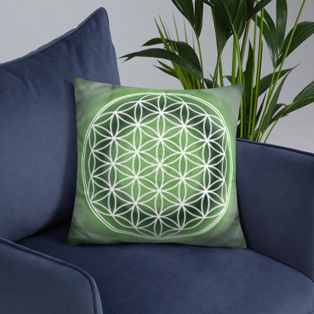 Flower of Life Pillow 18x18, 22x22 Decorative Pillow Magical Flower of ...