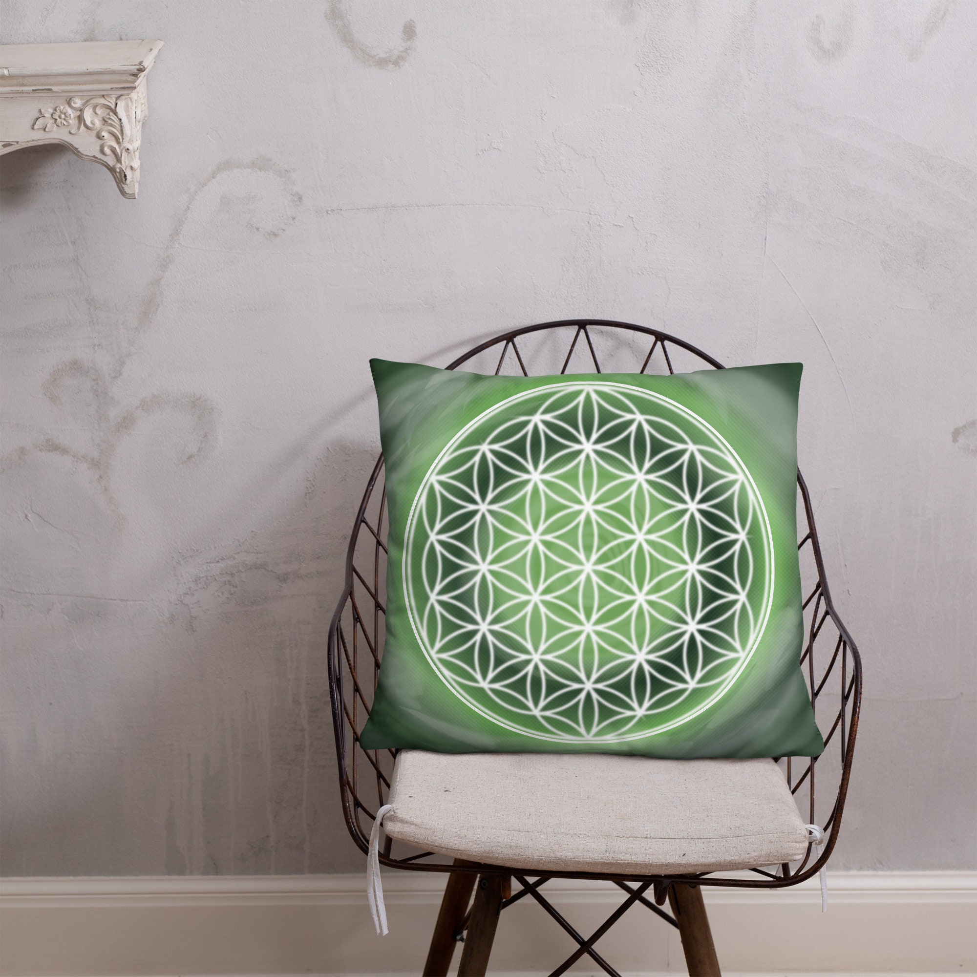 Flower of Life Pillow 18x18, 22x22 Decorative Pillow Magical Flower of ...