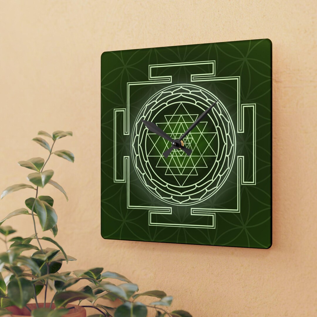 Sri Yantra Wall Art | Sacred Geometry Clock | Mandala Acrylic Wall ...