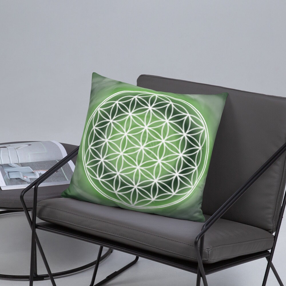 Flower of Life Pillow 18x18, 22x22 Decorative Pillow Magical Flower of ...