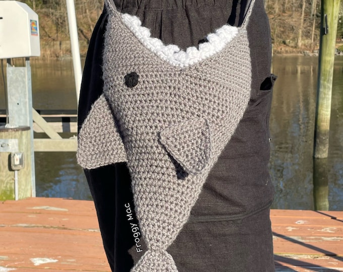 Crochet Shark Shoulder Bag | Cute Crochet Purse, Shark Bag - Etsy