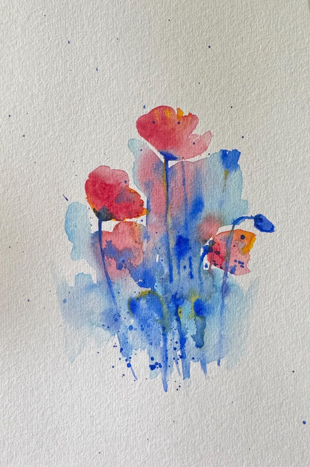 Poppy Watercolour Painting - Etsy