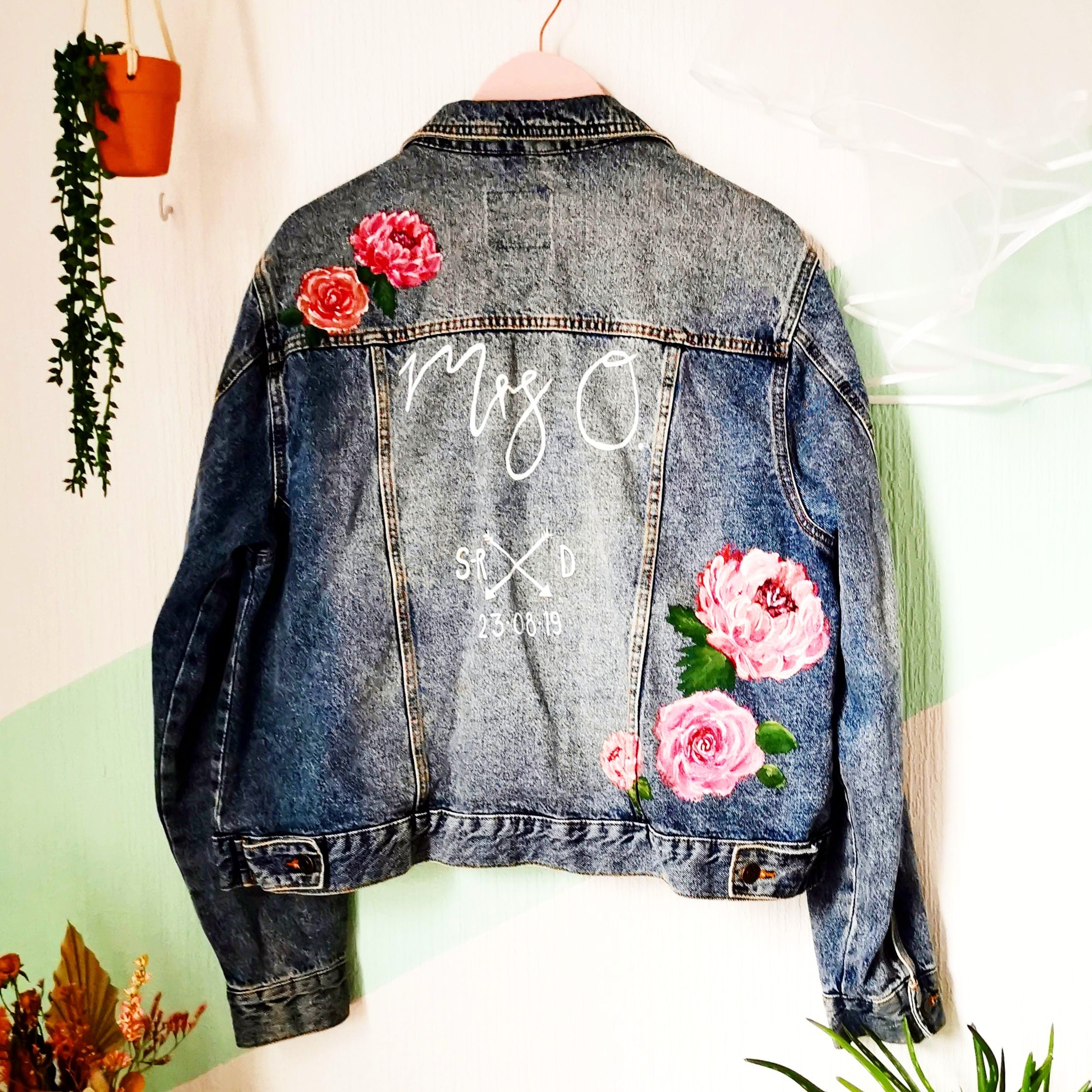 Hand Painted, Personalised, Bride Wedding Denim Jacket - Etsy