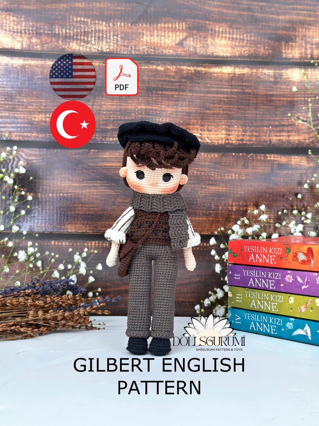 Amigurumi Pattern Gilbert Blythe Doll Crochet Gifts Plush Printable PDF ...