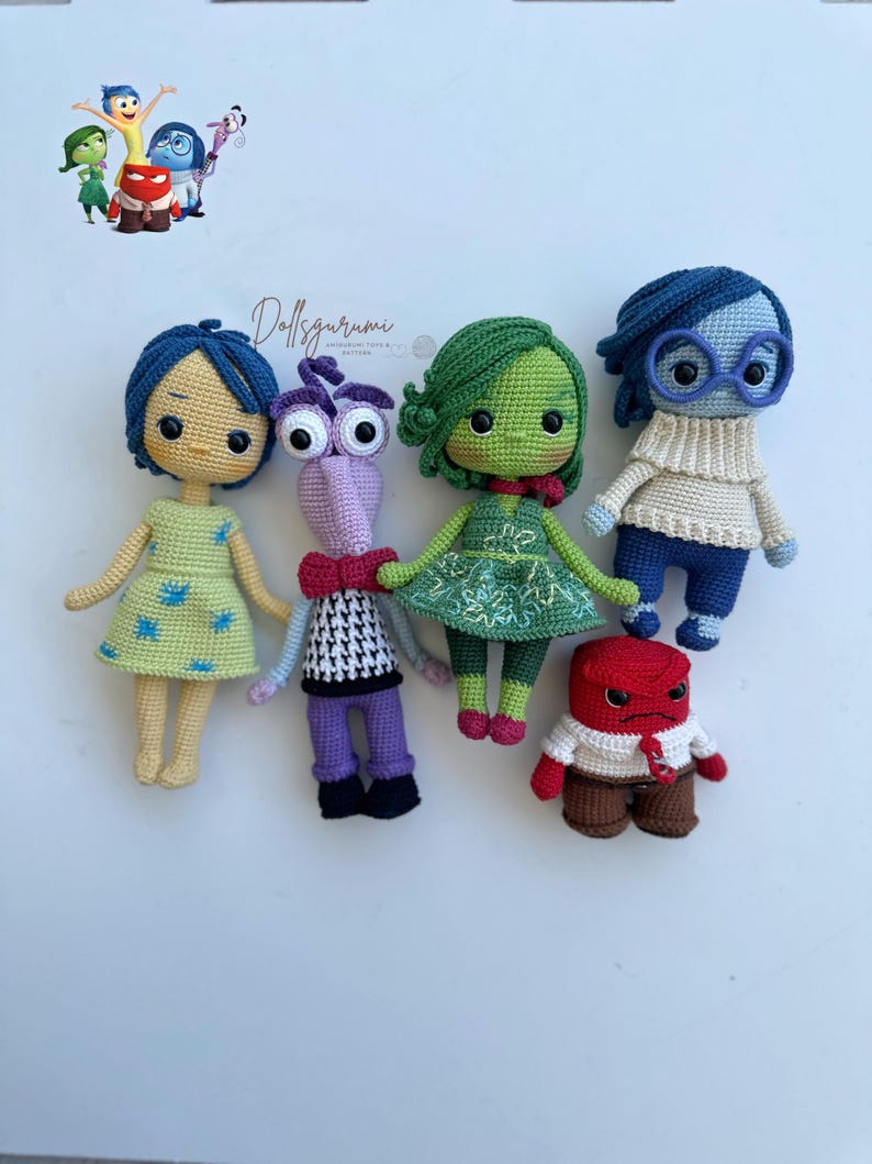 Amigurumi Pattern Inside Out Crew Crochet Gifts Plush Printable PDF ...