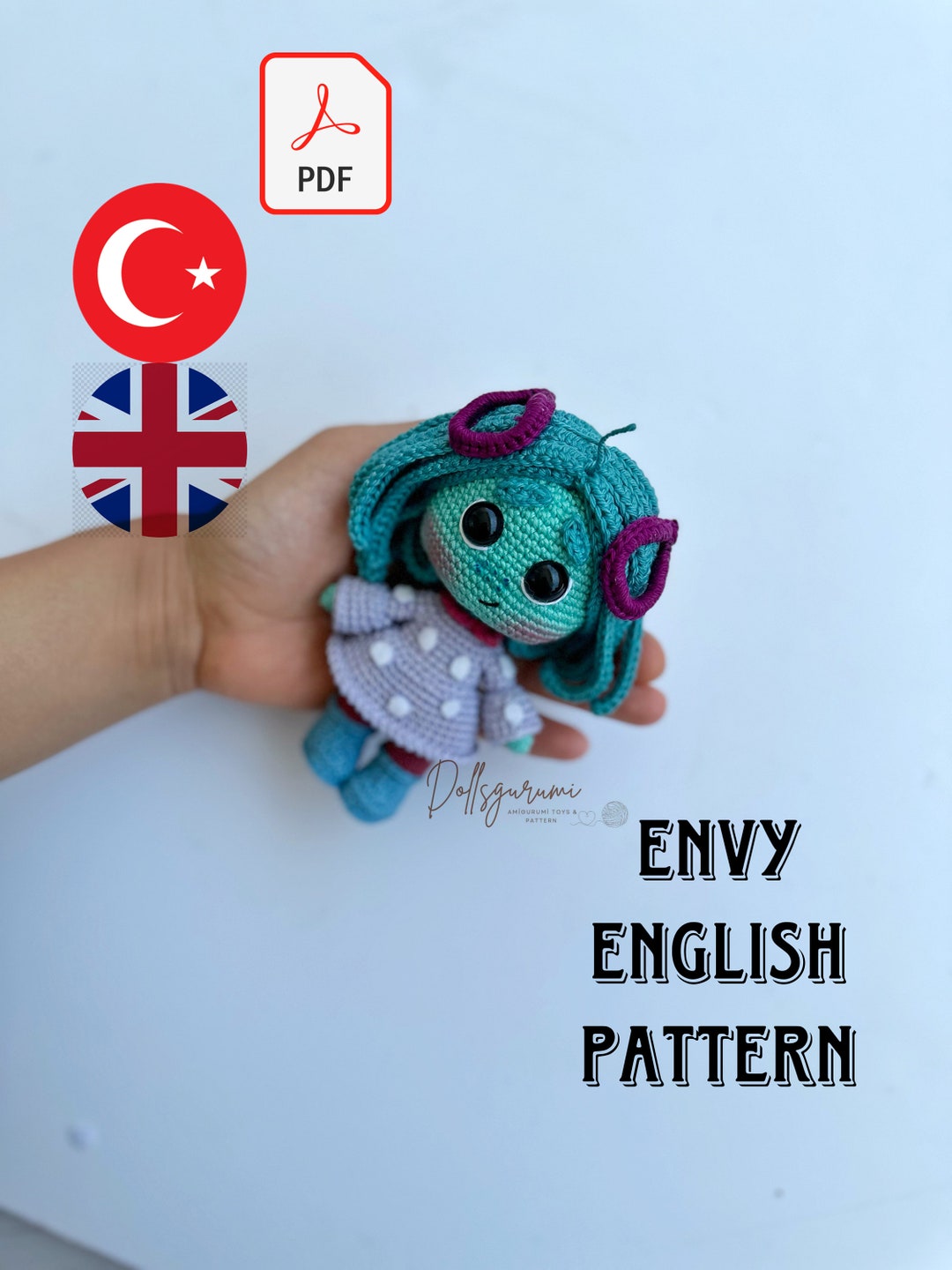 Amigurumi Pattern Envy Doll Crochet Gifts Plush Printable PDF Tutorial ...