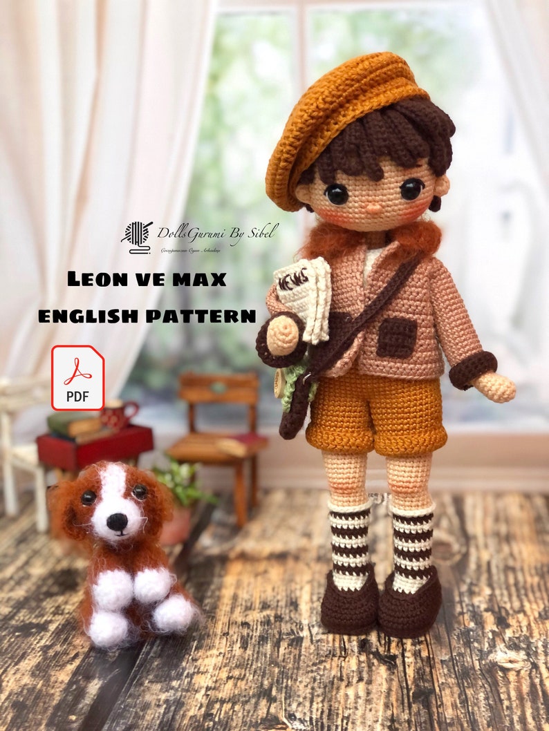 Amigurumi Pattern LEON Doll Crochet Gifts Plush Printable PDF - Etsy