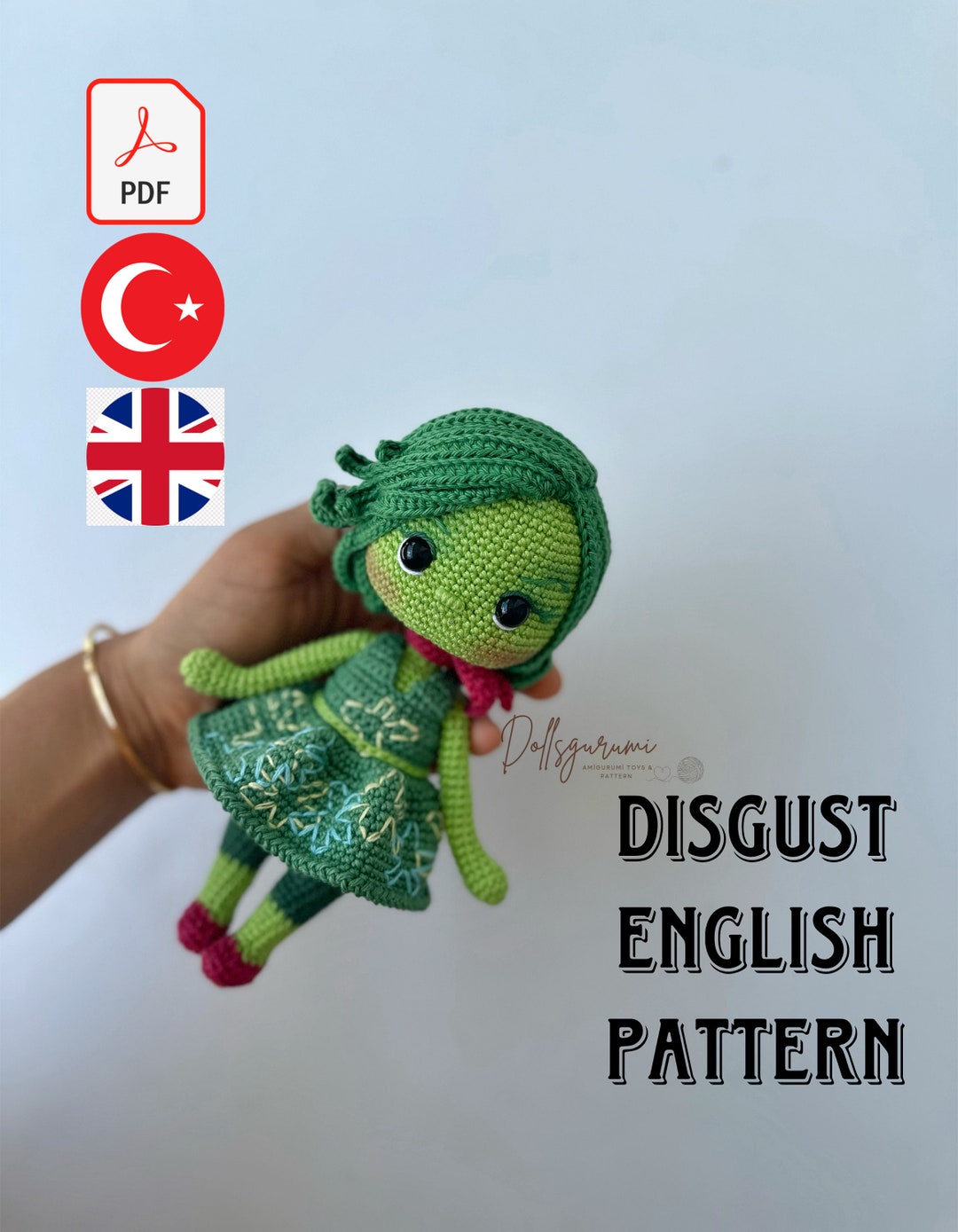 Amigurumi Pattern Disgust Doll Crochet Gifts Plush Printable PDF ...