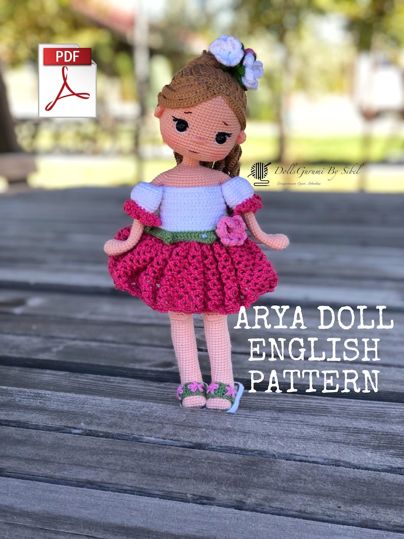 Amigurumi Pattern Arya Doll Crochet Gifts Plush Printable PDF - Etsy