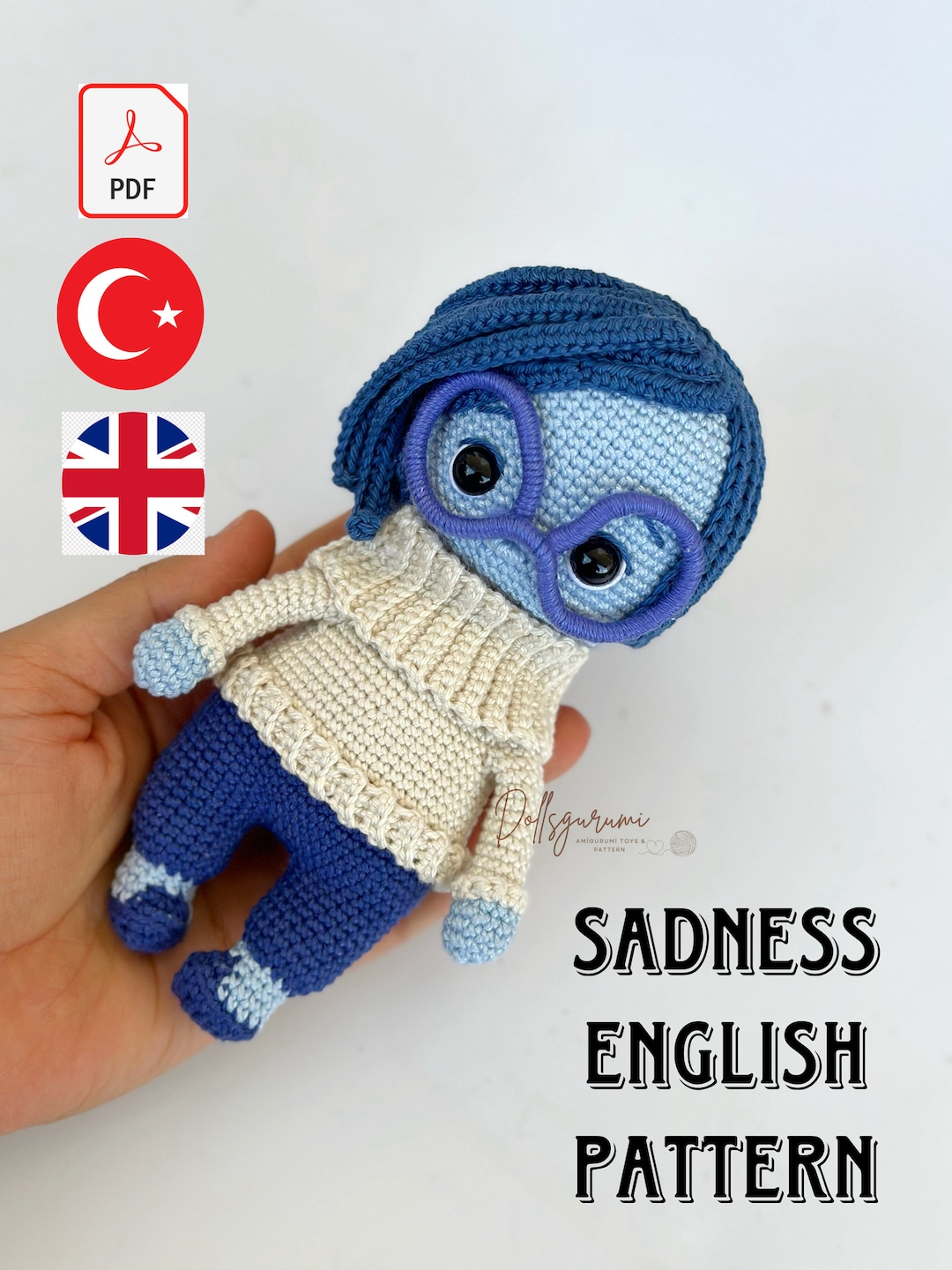 Amigurumi Pattern Sadness Doll Crochet Gifts Plush Printable PDF ...