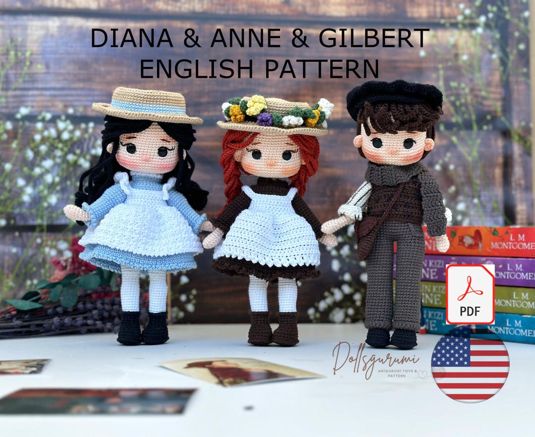 Amigurumi Pattern Anne, Gilbert, Diana Doll Crochet Gifts Plush ...