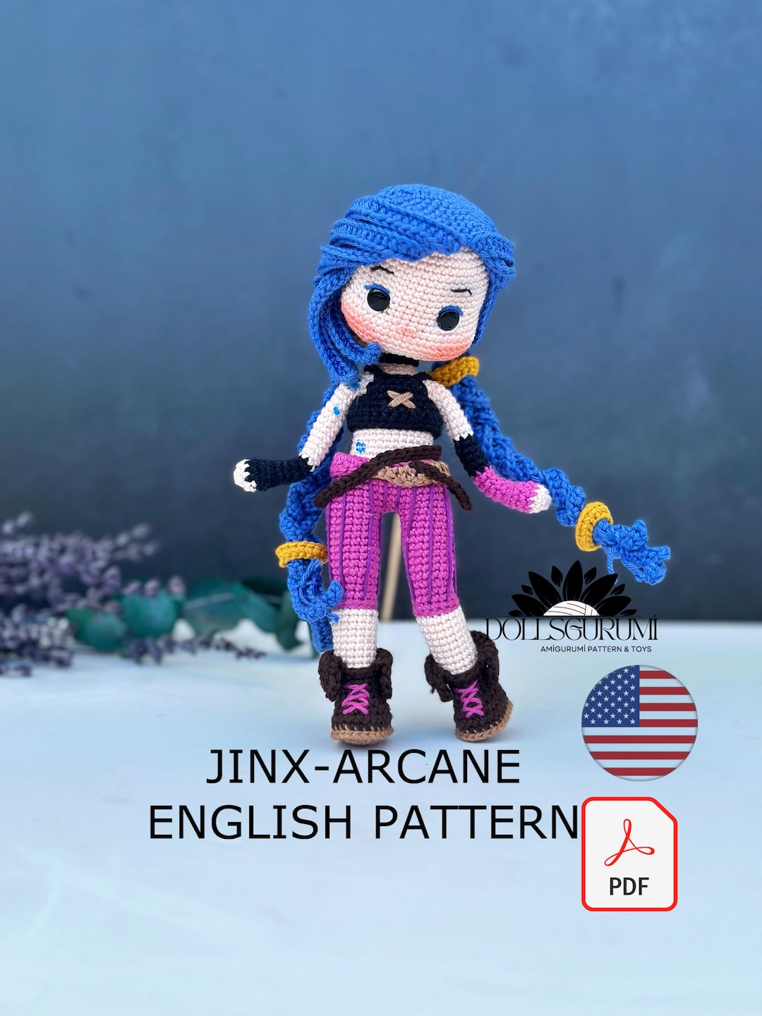 Amigurumi Pattern Jinx-arcane Doll Crochet Gifts Plush Printable PDF ...